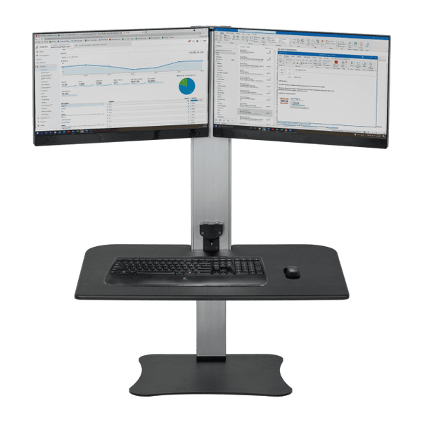 Victor High Rise Electric Dual Monitor Sit Stand Desk Converter DC450 ...